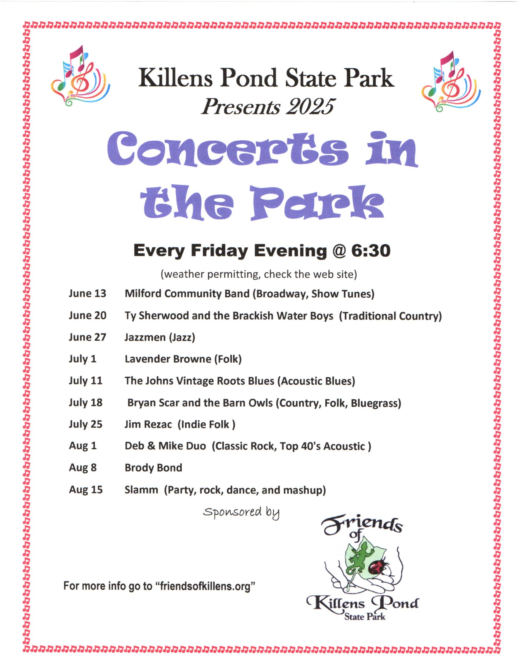Concert Series – Friends of Killens Pond